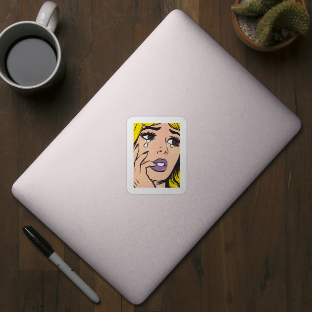 Blonde Crying Comic Girl Sadgirl Sticker Teepublic